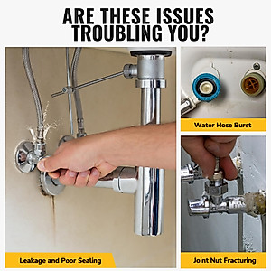 JUWO 24 inch Faucet Supply Line, Braided 3/8" Female Compression Thread × M10 Male Connector Water Line, Stainless Kitchen Sink Hose, Bathroom Faucet hose, Red & Blue (1 Pair)