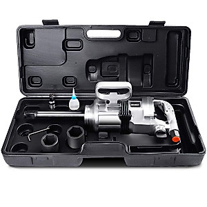 Salches 1" Air Impact Wrench Gun, Long Shank Truck Mechanics with Carry Case for Commercial Home Use, Heavy Duty Pneumatic Tool