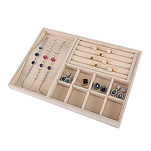 ZZYINH AN207 Flannel Jewelry Box Earrings Necklace Display Disc Multi-Function Jewelry Box Small Jewelry (Color : Stud Ear Box)