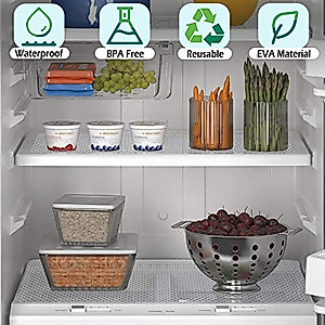 Shelf Liners for Kitchen Cabinets, Drawer Liners Fridge Mats Washable Cabinet and Drawer Liner Roll Double Sided EVA Non-Slip (Clear, 11.8Inch x 20FT)