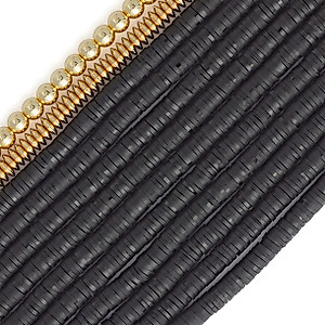 BOCAR 6mm 10 Strands Clay Beads Kit Vinyl Flat Handmade Polymer Clay Beads with 2 Strands Alloy Beads Spacer for Jewelry Making Necklace Bracelet Earrings Finding (CB-001-mix 3)