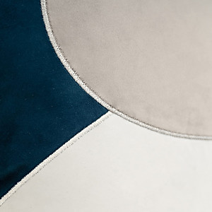 Yangest Blue Decorative Velvet Throw Pillow Cover with Cloth Texture Patchwork Cushion Case Modern 18x18 Inch Pillowcase for Sofa Couch Bedroom Living Room Home Decor