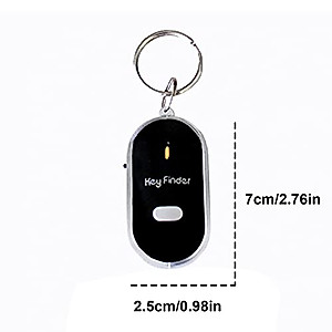 Key Finder Device - Voice Control Anti-Loss Device with Whistle Audio Induction Portable Locator for Pet Keychain Locator Key Suitcase Tracking Locating, Black