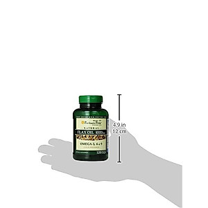 Puritan's Pride Premium Natural Flax Oil 1000 mg Omega-3, 6 & 9 Cold Pressed, 120 Softgels