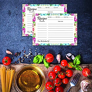 Pioneer Woman Recipe Box with Cards (50 Count Floral Recipe Cards), Recipe Card Box, Recipe Boxes, Recipe Cards 4x6 Inches, 4x6 Recipe Cards, Wooden Recipe Box (Acacia)