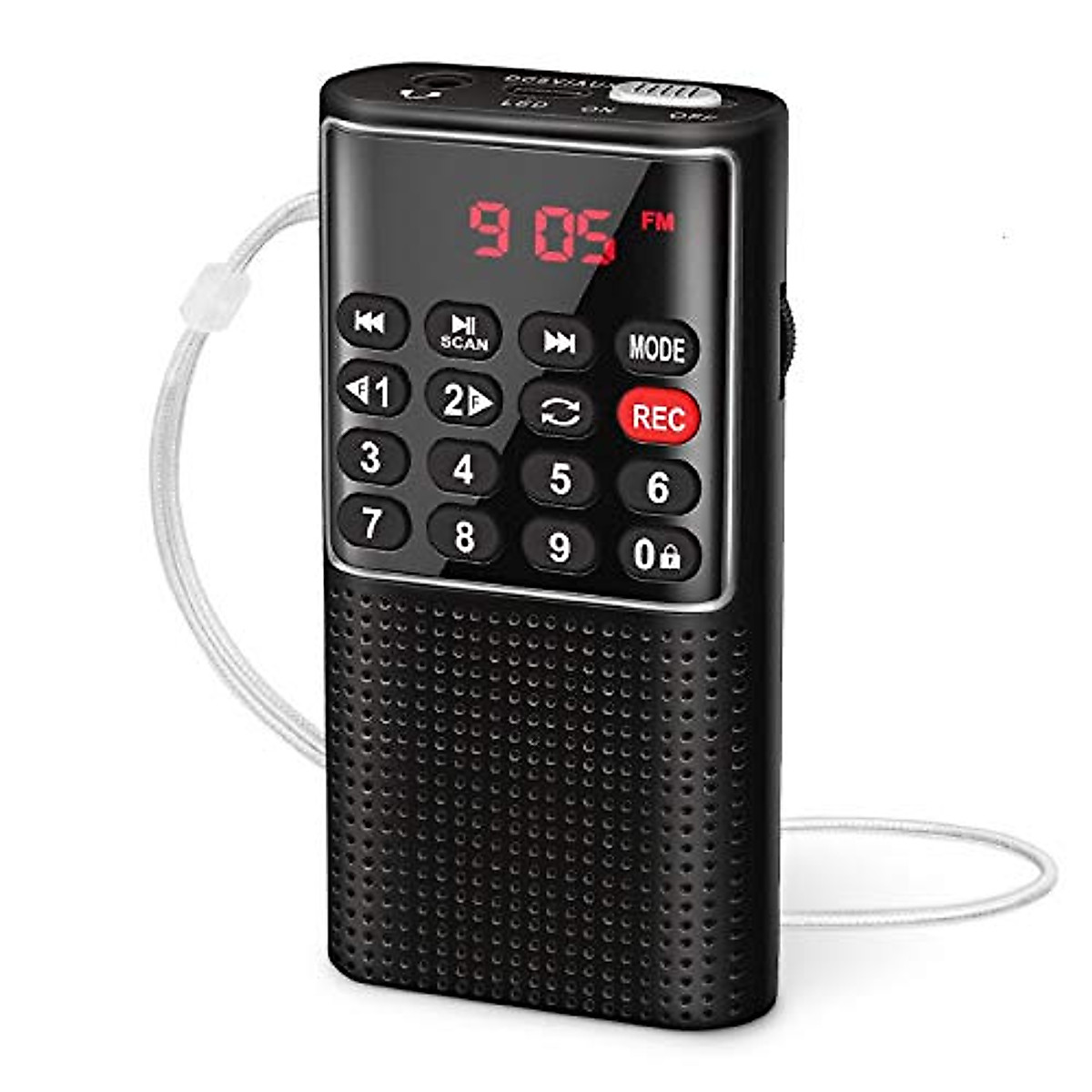 Mini Pocket FM Walkman Radio Portable Battery Radio with Recorder, Lock Key, SD Card Player, Rechargeable Battery Operated, by PRUNUS(NO AM)