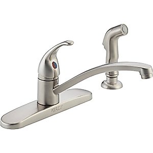 Peerless P188501LF-SS Choice Single Handle Kitchen Faucet with Matching Side Spray, Stainless