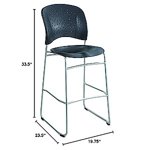 Safco Products 6806BL Reve Bistro Height Chair with Round Back, Black