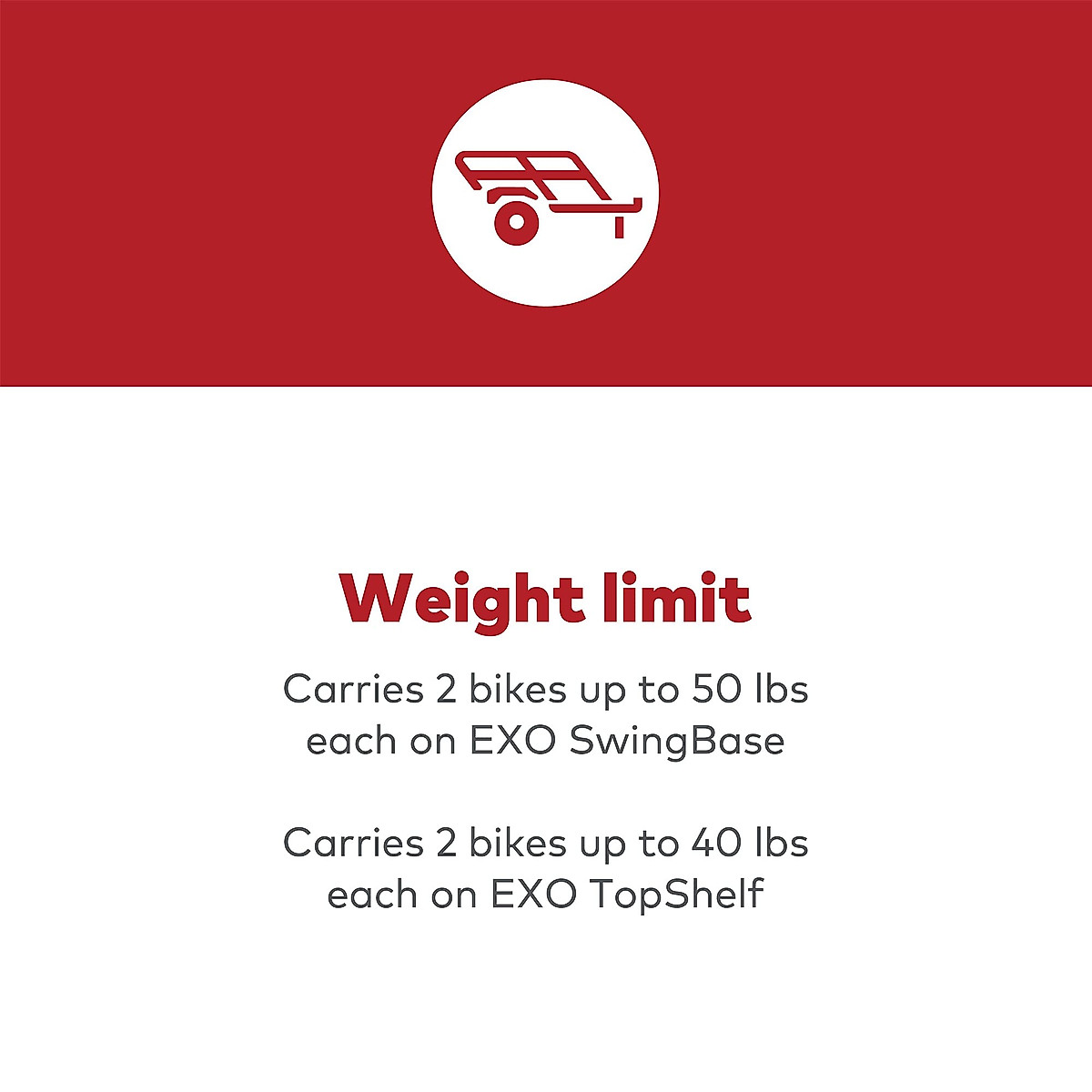 Yakima EXO DoubleUp 2 Bike Capacity Hitch Bike Rack with StrongArm Design, SpeedKnobs, and SKS Lock for EXO SwingBase or EXO TopShelf, Black