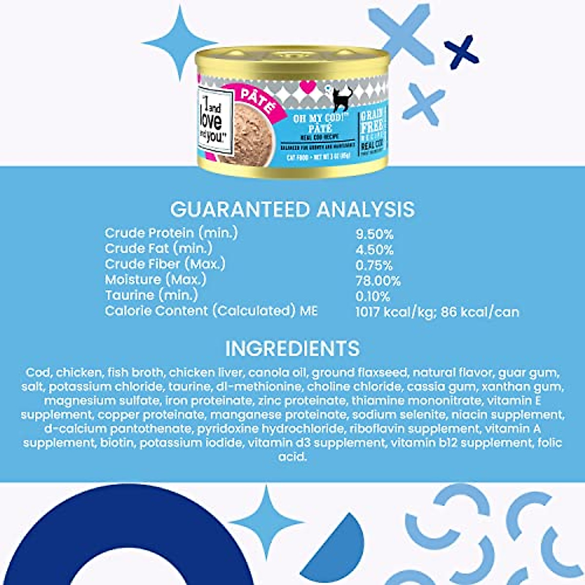 "I and love and you" Naked Essentials Canned Wet Cat Food - Grain Free, Cod + Chicken, 5.5-Ounce, Pack of 12 Cans