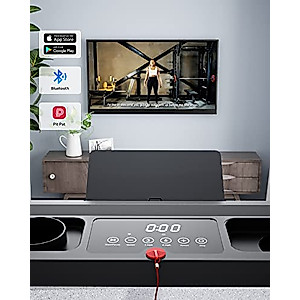 Superun Folding Treadmills for Home, 3HP Treadmill with LED for Walking & Running, Portable Treadmill with Bluetooth Connectivity APP