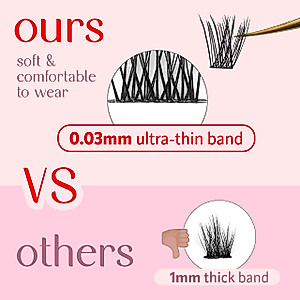 Lash Clusters At-Home Lash Extensions / 10-16mm C-Curl Natural Glam / 60 Clusters/Ultra Thin Band/milk peach™ / Segment Individual Cluster Lashes Soft Fluffy/DIY Salon-Quality Natural Glam Volume