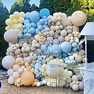 Pastel Baby Blue Balloons - Double Stuffed Light Blue Balloon Garland Arch Kit Different Sizes for Baby Shower Gender Reveal Birthday Party Decoration