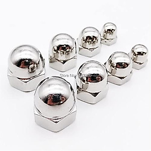 ZIFARM Nuts, 2pcs Stainless Steel Hex Acorn Nut Cap Decorative Cover Dome Nuts (Size : M5)