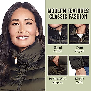 Martha Stewart Everyday Packable Jacket - Down Jacket with Hidden Pocket Zippers - Great for Daily Wear