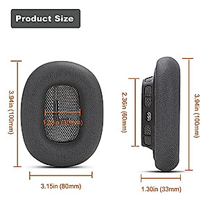 Ear Cushions for AirPods Max Headphones Earpads Replacement Ear Pad Covers Earmuffs with Protein Leather, Memory Foam and Magnet Black