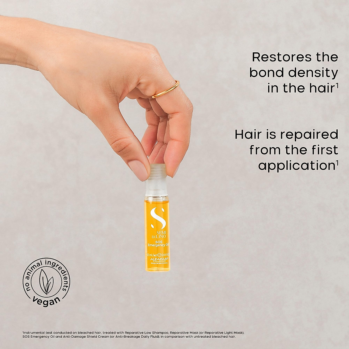 Alfaparf Milano Semi Di Lino Reconstruction Reparative SOS Emergency Oil - Hair Breakage Treatment for Strengthening, Smoothing & Repairing Damaged Hair - Hydrating Hair Oil - Vegan (6 Vials/2.64 oz)