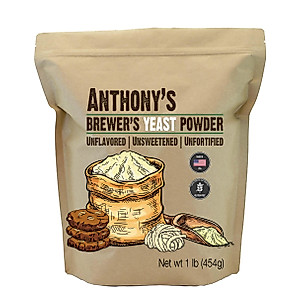 Anthony's Brewer's Yeast, 1 lb, Made in USA, Gluten Free, For Lactation Support, Unflavored, Unsweetened