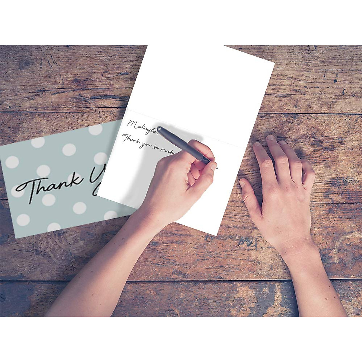 Oaklyn Blank Thank You Cards Set with Envelopes - Professional Paper with an Assortment of Designs and Blank White Inside - Bulk Pack of Small Notes (48 Pack)