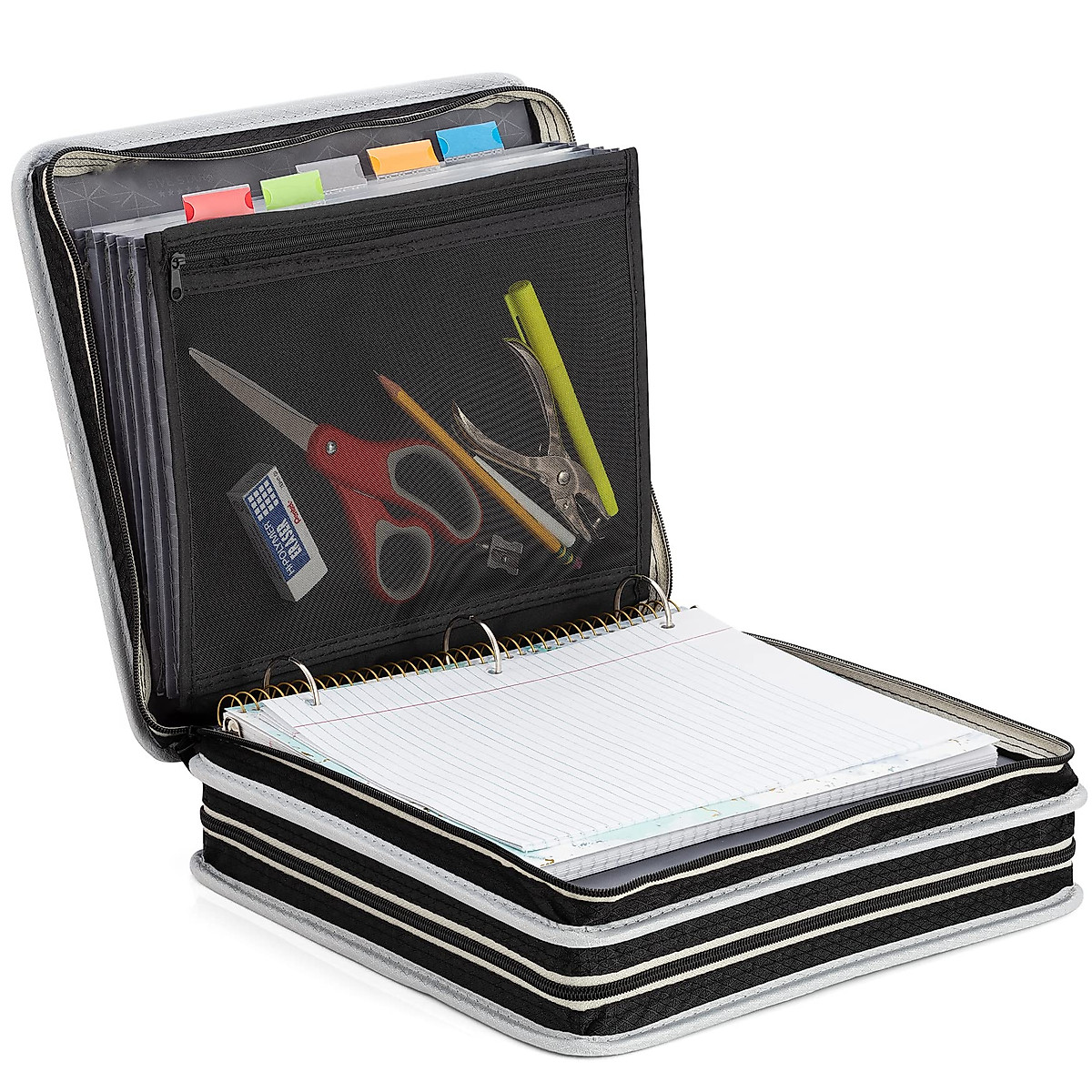 Five Star Binder - Zipper Binder 1 1/2" Inch 3-Ring Binder - Expansion Panel and Expanding File - Pack of 4