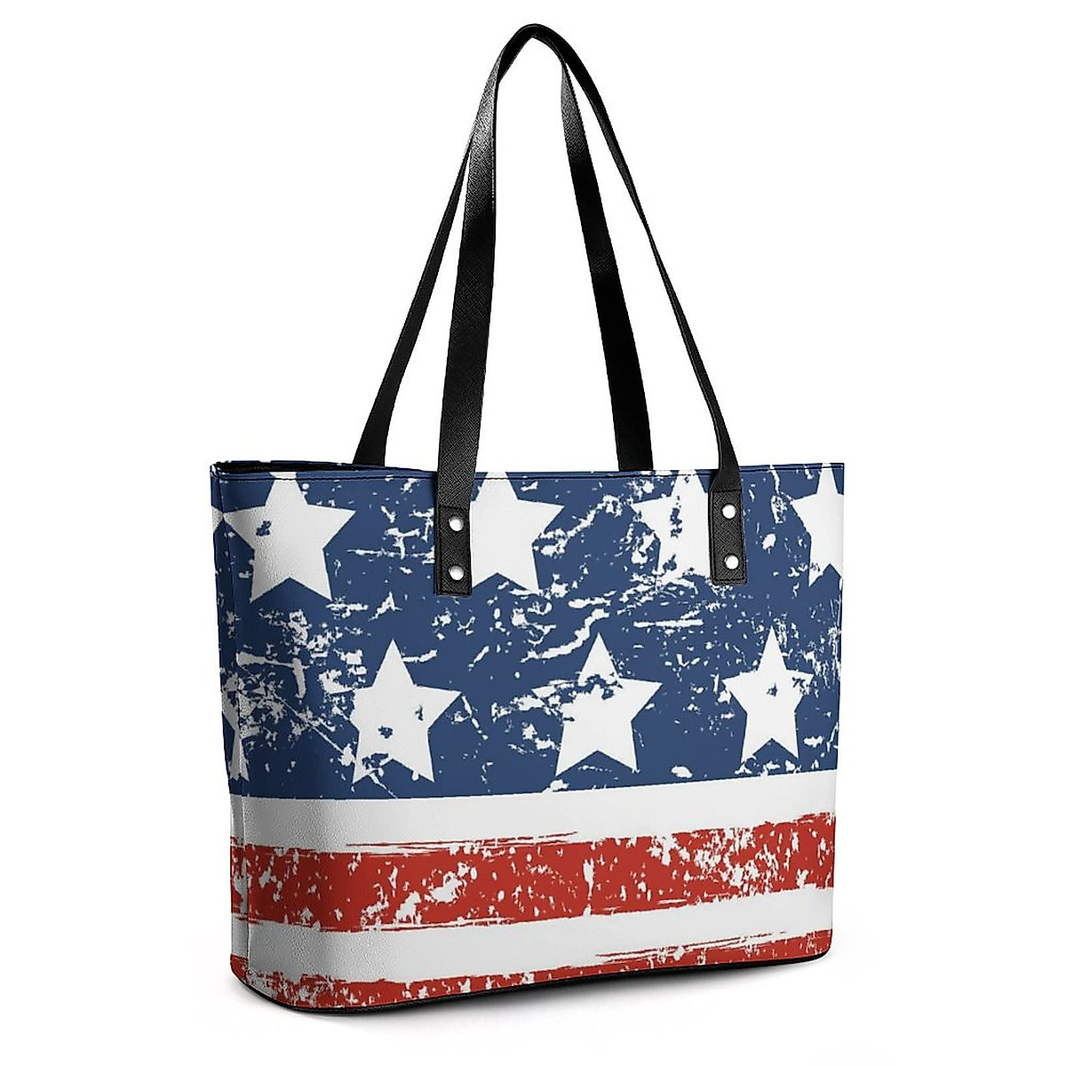 Womens Handbag American Flag Leather Tote Bag Top Handle Satchel Bags For Lady