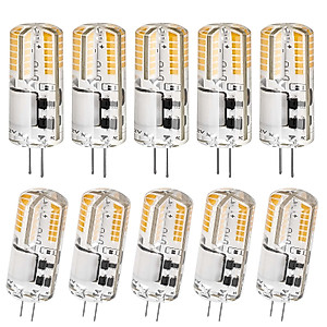 DiCUNO G4 3W Bi-pin LED Bulb, 30W T3 Halogen Bulb Equivalent, AC/DC 12V Warm White 3000K, Non-dimmable LED Light Bulb for Home Landscape of 10 Pcs
