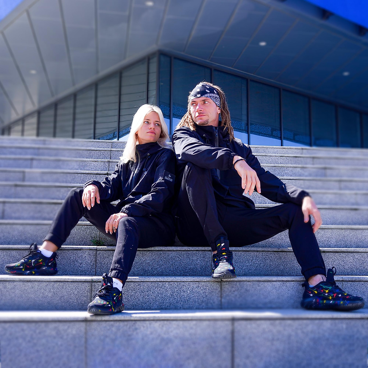 Soulsfeng Mens Running Shoes Lightweight Breathable Fashion Stylish Sports Workout Gym Tennis Walking Black Sneakers for Men Size 8 US