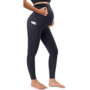 Heathyoga Maternity Leggings with Pockets - Pregnancy Yoga Pants for Women's Workout