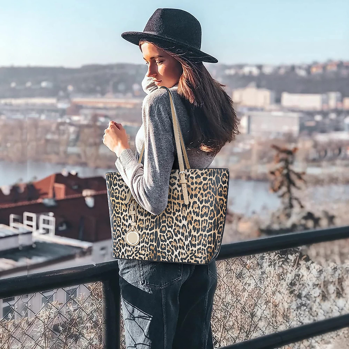 Montana West Tote Bag for Women Purse and Hand Bags Tote Purse and Wallet Set Shoulder Satchel Bag for Women Brown Leopard Print gifts MWC3-G055BR