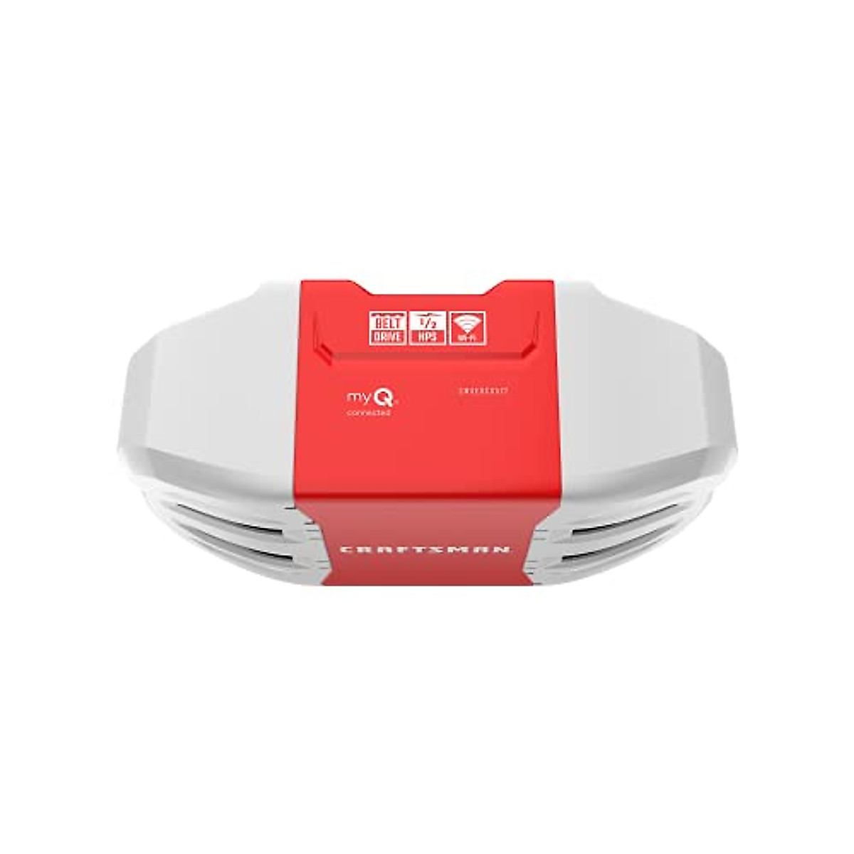 Craftsman 1/2 HP Smart myQ Smartphone Controlled-Belt Drive, Wireless Keypad Included, Model CMXEOCG572, Red Garage Door Opener