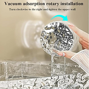 mcgotasy Fuxeti Suction Cup Shelf, Light Luxury Style Punch-Free Storage Rack, Raidley No Drill Clear Wall Caddy, Fuxeti Suction Cup Mount, Corner Shower Caddy Suction Cups (Rectangular-Grey)