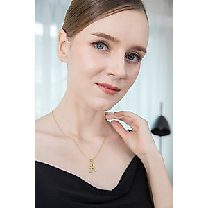 GemStar USA Yellow Gold Flashed Sterling Silver I Letter Initial Alphabet Name Personalized 925 Silver Pendant Necklace