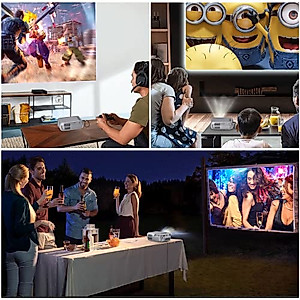 Vamvo Mini Projector for iPhone, Video Projector Full HD 1080P Supported, Portable Movie Projector Compatible with TV stick/PS4/HDMI/USB, iOS & Android