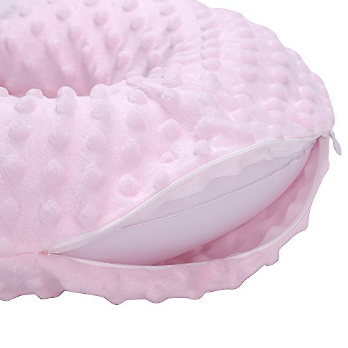 Neck Pillows Kids Travel Pillow Inflatable Head Support Pillow Cute Cozy U Shape Neck Pillow for Car Seat Airplanes Train Soft Washable Chin Neck Support Pillow for Toddler Boys Girls (Pink)