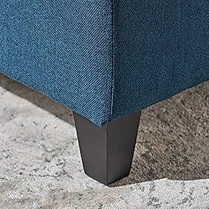 Christopher Knight Home Mission Fabric Storage Ottoman, Dark Blue, 18.75 x 50.50 x 16.00 inches