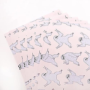 CENTRAL 23 - Cool Wrapping Paper for Boys - Dancing Sloths - Blue - 6 Gift Wrap Sheets - Men Women Girls Teenage - Recyclable