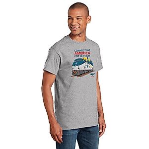 Amtrak 46 in Philly 50th anniversary Sports gray printed T-shirt AMT [140] (Adult, 3X-Large, Ash)