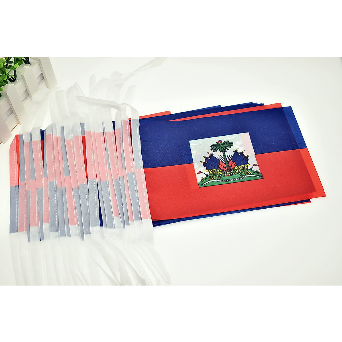 Ckexin Haiti Flags Haitian Small String Pennant Banner Hanging Flags Decorations