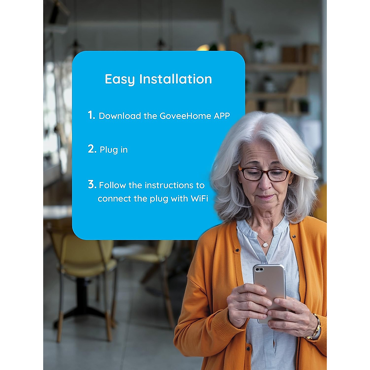 Govee Smart Plug, WiFi Bluetooth Outlets 4 Pack Work with Alexa and Google Assistant, 15A WiFi Plugs with Multiple Timers, Govee Home APP Group Control Remotely, No Hub Required, ETL&FCC Certified