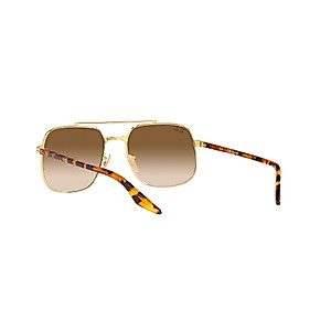 Ray-Ban RB3699 Square Sunglasses, Gold/Clear Brown Gradient, 56 mm
