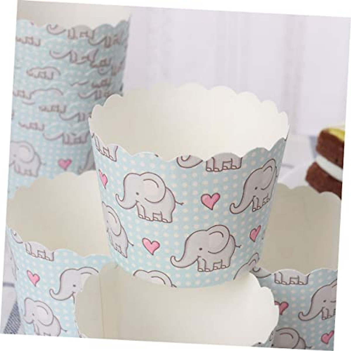 UPKOCH Paper Elephant Baking Holder for Dot Polka Pattern Small -friendly -friendly Liners Wrappers Shop Containers Dessert Home and Cuake Cups Accessory Colorful Paper Party Gift Wrapping 100pcs