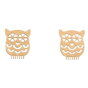 Stud Buds Gold Cutout Owl Nickel Free Earrings from Howard's Inc (Gold)