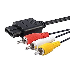 NEORTX N64 to RCA Cable 6ft, 1.8 Meters Composite AV Audio Video Cords Cable for Nintendo N64 SNES Gamecube GC