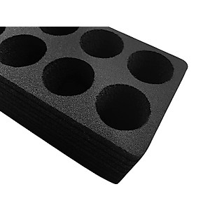 Polar Whale Test Tube Organizer Black Foam Storage Rack Stand Transport Holds 10 Tubes Fits up to 30mm Diameter Tubes