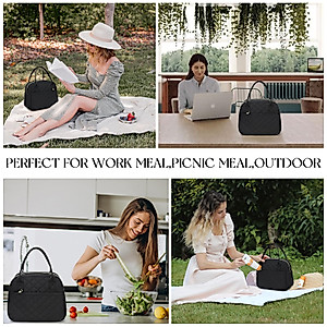 CAMTOP Lunch Box for Women Insulated Lunch Bag Lunchbox Cooler Thermal Leakproof Quilted Reusable Lunch Tote Bag for Work School Travel Picnic