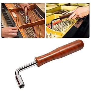 Professional Piano Tuner Spanner L Shape Piano Tuning Hammer Lever Wrench Hardwood Handle Guzheng Repair Tool Llave Afinar Piano Tuner Wrench Tuner