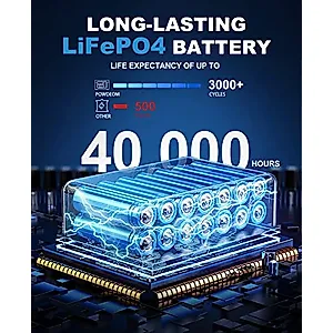 Portable Power Station, 614Wh LiFePO4 Battery Pack with 110V/700W AC Outlet (Solar Panel Not Included), Recharge 0-80% Within 1 Hour, Outdoor Solar Generator for CPAP, Camping