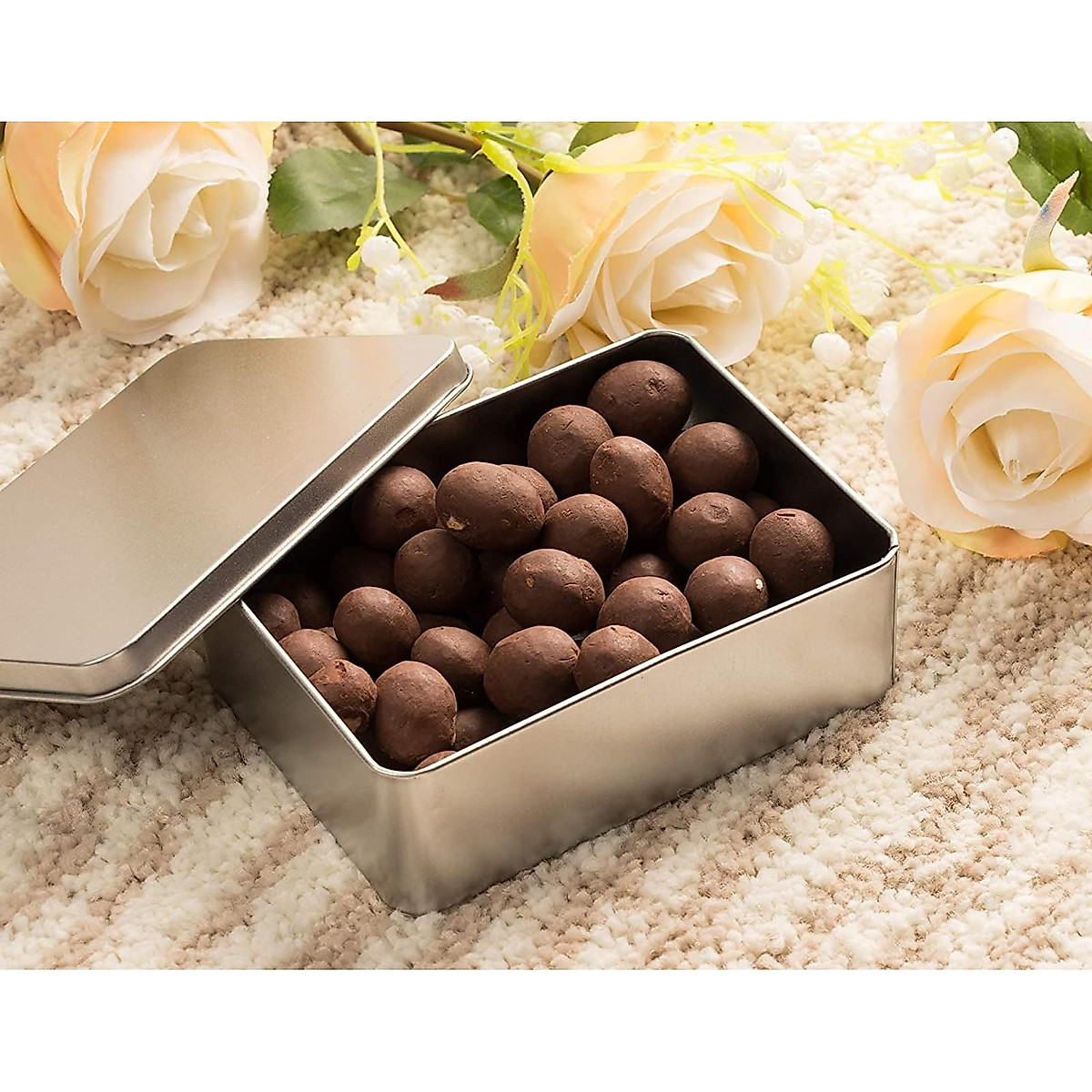 Juvale 6-Pack Gold Metal Cookie Tins with Lids - Small Rectangular Tin Boxes for Gift Giving, Home Organization (4.9x3.7x1.6 In)