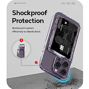 GOOSPERY Clear Bumper Case with Magsafe Magnetic Card Holder Compatible with iPhone 14 Pro, Shockproof Phone Cover with Reinforced Inner Corners, Clear