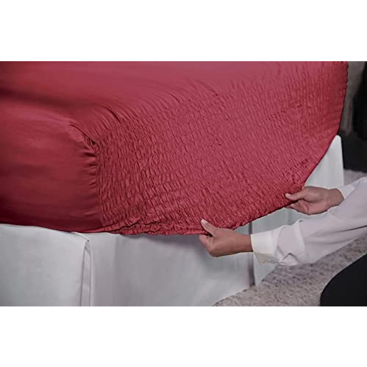 BEDTITE ABSOLUTELY FITTING Cotton Rich 500 Thread Count, King Size Set with Deep Pocket 7” to 20” Fitted Sheet, Flat Sheet and 2 Pillow Cases, Sage